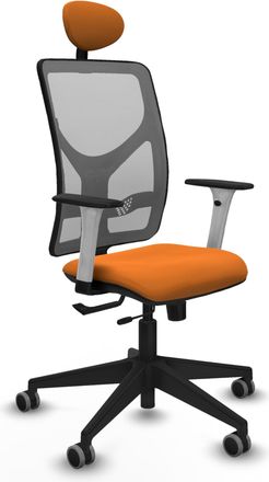 Piqueras y Crespo Stuhl aus PC, neigbar, mit wei&szlig;en und schwarzen Armlehnen, h&ouml;henverstellbare Lendenwirbelst&uuml;tze und festes Kopfteil, ausgestattet mit Syncro/Traslack.