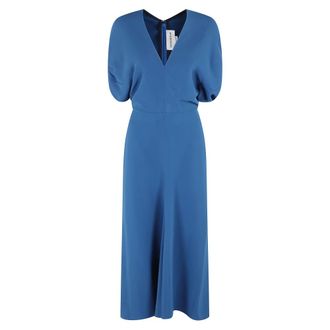 Victoria Beckham Femme, Robes, Bleu, Taille: 34 FR Blouson Detail Midi Dress