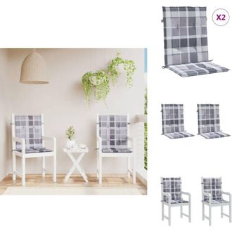 vidaXL Coussins de chaise de jardin &agrave; dossier bas lot de 2 - Coussin De Chaise - Coussin Exterieur - Coussin Jardin - Coussin Patio - Coussin Confortable