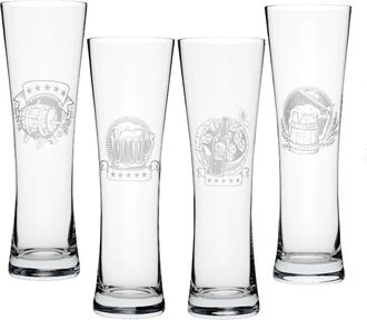 Generic Premium Weizenbiergl&auml;ser-Set mit Einzigartigen Gravuren (4 St&uuml;ck) - 500ml, Sp&uuml;lmaschinenfest, Ideal als Geschenk