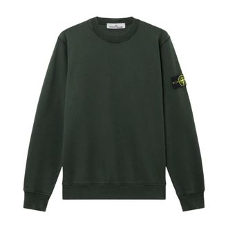 Stone Island 6100060 Baumwollfleece-Sweatshirt - - Sweatshirts & Hoodies - Herren - Gr&uuml;n - 2XL