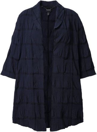 Ulla Popken Sommerjacke Jacke 3D-Struktur A-Linie V-Ausschnitt 3/4-Arm