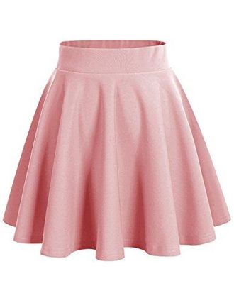 Dresstells Jupe Mini Courte &eacute;vas&eacute;e en Polyester, Blush 2XL