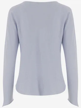 Bruno Manetti Womens Linen And Cotton Sweater Light Blue