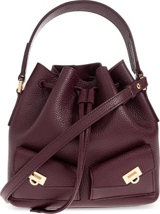 Ferragamo Femme, Sacs, Rouge, Taille: ONE Size Multi-Pocket Bucket Bag