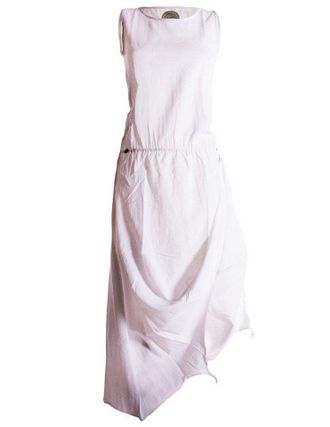 vishes Maxikleid &Auml;rmelloses Lagenlook Kleid zum Hochbinden Elfen, Hippie, Ethno, Goa Style