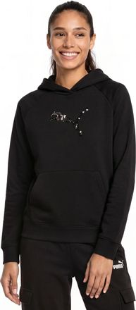 Puma Hoodie &agrave; sequins Essentials Femme, V&ecirc;tements, Noir, XL