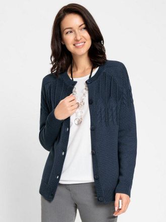 Witt Strickjacke Strickjacke Langarm Links-Strick, Zopfmuster