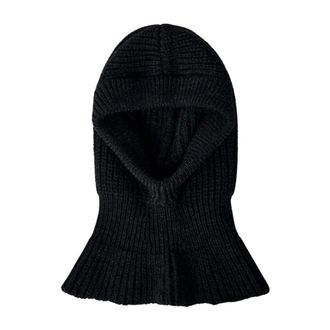 Christophe Lemaire unisex, Accessoires, Brun, Taille: ONE Size Capuche en Laine Mélangée Tricotée, Couronne Ronde