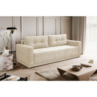 KAISER Lusso Sofa mit Schlaffunktion und Bettzeugcontainer Ecru