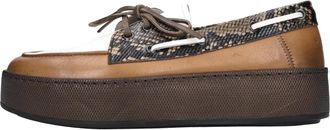 Hogan Femme, Chaussures, Brun, Taille: 38 EU Chaussures &agrave; lacets en cuir