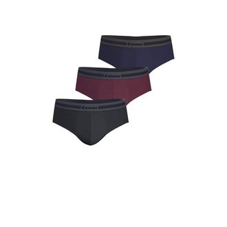 Eminence Lot de 3 slips unis en coton m&eacute;lang&eacute;