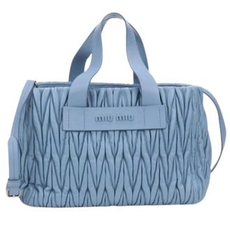 Miu Miu Sac cabas Pre-owned - Femme - Pre-owned - Bleu - Taille: ONE Size