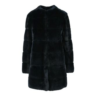 BLANCHA Femme, Manteaux, Bleu, Taille: 38 FR Fourrure