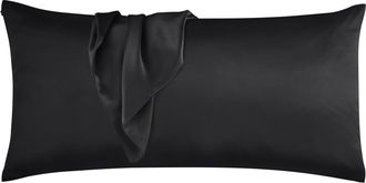 Normani Seidenkissenbezug Seidenkissen-Hülle Seidnekopfkissen | 40x80 cm, 80x80 cm | schont Haare und Haut | mit verstecktem Reißverschluss Farbe Schwarz Größ