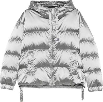 Max Mara Femme, Vestes, Gris, Taille: 30 FR Doudoune &agrave; capuche