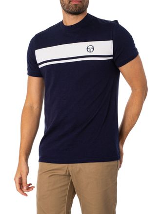 Sergio Tacchini Herren Master T-Shirt, Navy/White, XL
