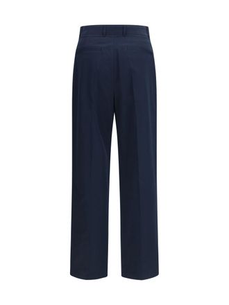 Valentino Mens Straight Pants Navy Cotton Trousers