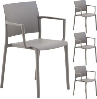 IDIMEX Lot de 4 chaises de jardin terra - Gris