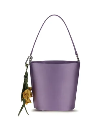 Self Portrait Womens Bucket Bag Lilac Satin Polyester