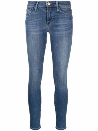 Frame Denim jean skinny &agrave; taille basse - Bleu
