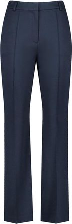Gerry Weber Damen Ausgestellte Stoffhose mit L&auml;ngsbiesen unifarben regul&auml;re L&auml;nge Navy 48