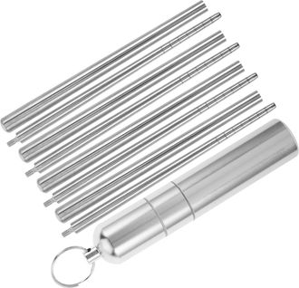 BESTONZON 2paare Faltbare Edelstahl-essstäbchen Mit Metallaufbewahrung Leichtes Tragbares Reisebesteck Für Camping Und Outdoor-aktivitäten Für Unterwegs