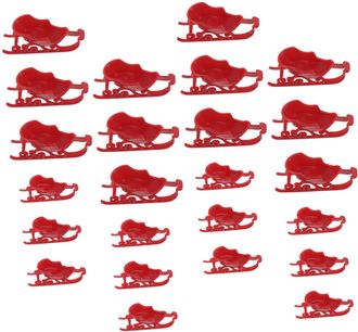 Garneck 24 Stück Schlitten Themendekor Weihnachtsdekor Mini Schlittenmodell Kunststoff Schlittenmodell Weihnachtsornament Miniatur Schlittendekor Schlittendek