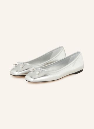 Jimmy Choo London Ballerinas Elme Mit Schmuckperlen silber