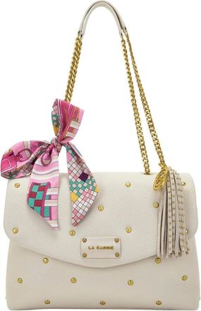La Carrie Femme, Sacs, Beige, Taille: ONE Size Foulard Bowling Shoulder Bag