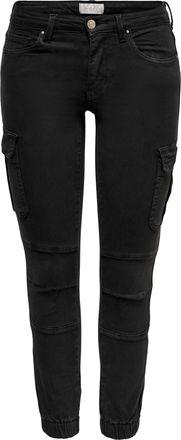 Only Cargo Jeans Hose | Stretch Denim Jogger Pants | Slim Mid Waist Karottenhose ONLMISSOURI, Farben:Schwarz, Gr&ouml;&szlig;e:34W / 34L, Z-L&auml;nge:L34