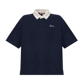 Kenzo Polo-Shirt mit gesticktem Logo - - Tops - Herren - Blau - L