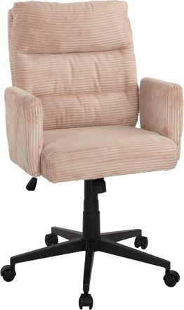 Duo Collection Drehstuhl Charly - B&uuml;rostuhl aus Kordstoff, mit Wippmechanik & Taschenfederkern - bequemer Schreibtischstuhl f&uuml;rs Homeoffice bis 100 kg (Altrosa)