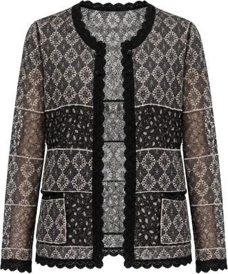 Dolce & Gabbana Cardigan &agrave; insertions en maille - Femme - Pulls - Gris - Taille: 42 FR
