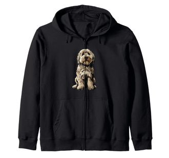 Whyitsme Design Silberne Merle Cockapoo-Hunde-Illustration Kapuzenjacke