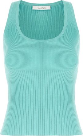 Max Mara Femme, Tops, Bleu, Taille: 42 FR Top en fil de viscose m&eacute;lang&eacute;e