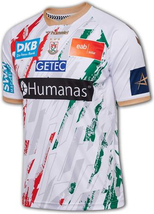 Hummel SC Magdeburg CL Away Shirt 24 25 wei&szlig; SCM Ausw&auml;rtstrikot Handball Jersey, Gr&ouml;&szlig;e:XXL