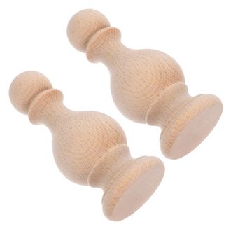 Valiclud OUNONA 2 St&uuml;ck Massivholz Pfostenaufs&auml;tze Unbemalt R&ouml;misch Geschnitzte Holzpfostenkappen Dekorative Treppen und Bettpfostenverzierung Handgeschnitzt V