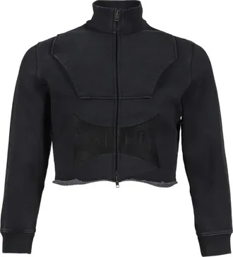 VETEMENTS Femme, Sweatshirts et sweats &agrave; capuche, Noir, Taille: 36 FR Sweat &agrave; capuche zipp&eacute; &agrave; logo invers&eacute;