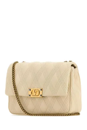 Valentino Garavani Womens Ivory Nappa Leather Large Quiltie 67 Shoulder Bag Butterwhite Borse A Tracolla