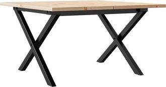 Generic Esstisch mit Naturholzplatte und Schwarzem Metallrahmen, Quadratischer K&uuml;chentisch Im Industriestil, Anwendbar f&uuml;r Kleine R&auml;ume, Fr&uuml;hst&uuml;cksecken und E