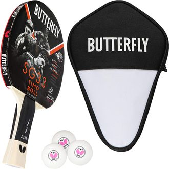 Butterfly Timo Boll SG33 Tischtennisschläger | Tischtennis Racket Hobby & Freizeit | ambitionierter Freizeitspieler | hochwertig | ITTF zertifizierter Addoy Bel