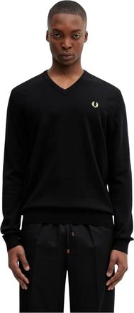 Fred Perry Herren, Strickwaren, Schwarzk, MGr&ouml;&szlig;e