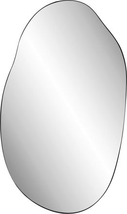 Landscape Wandspiegel, Schwarz, Metall, Glas, Holzwerkstoff, wellenförmig, 76x129x2.5 cm, Reach, Bsci, senkrecht und waagrecht montierbar