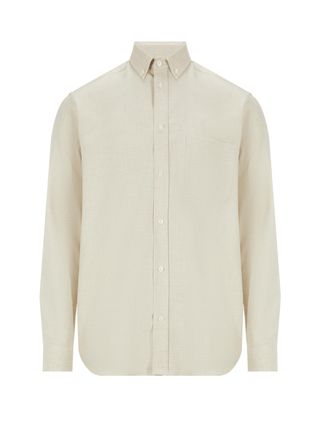 Au Printemps Paris Baumwoll -Rechtshemd - Beige