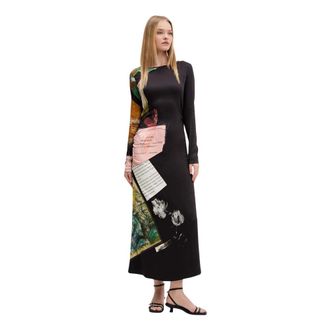 Desigual Collage Asymmetrical Dress - - Dresses - Damen - Schwarzk - S