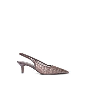 Brunello Cucinelli Femme, Chaussures, Brun, Taille: 37 EU Pointed Sling Back Medium Heel