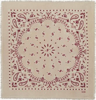 Kujten Grand bandana cachemire bicolore imprim&eacute; - Grand Bandana Hachiko Bico