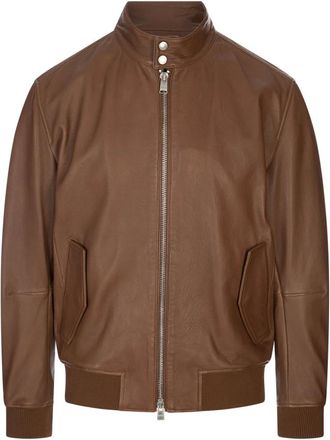 HUGO BOSS Homme, Vestes, Brun, Taille: 2XL Leather Bomber Jacket