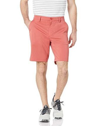 Amazon Essentials Short de Golf Extensible, Coupe Classique (Disponible en Grandes Tailles) Homme, Rouge Délavé, 36W